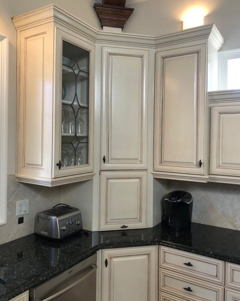 Illuminate Your Kitchen with Stylish Corner Glass Kitchen Cabinets ...