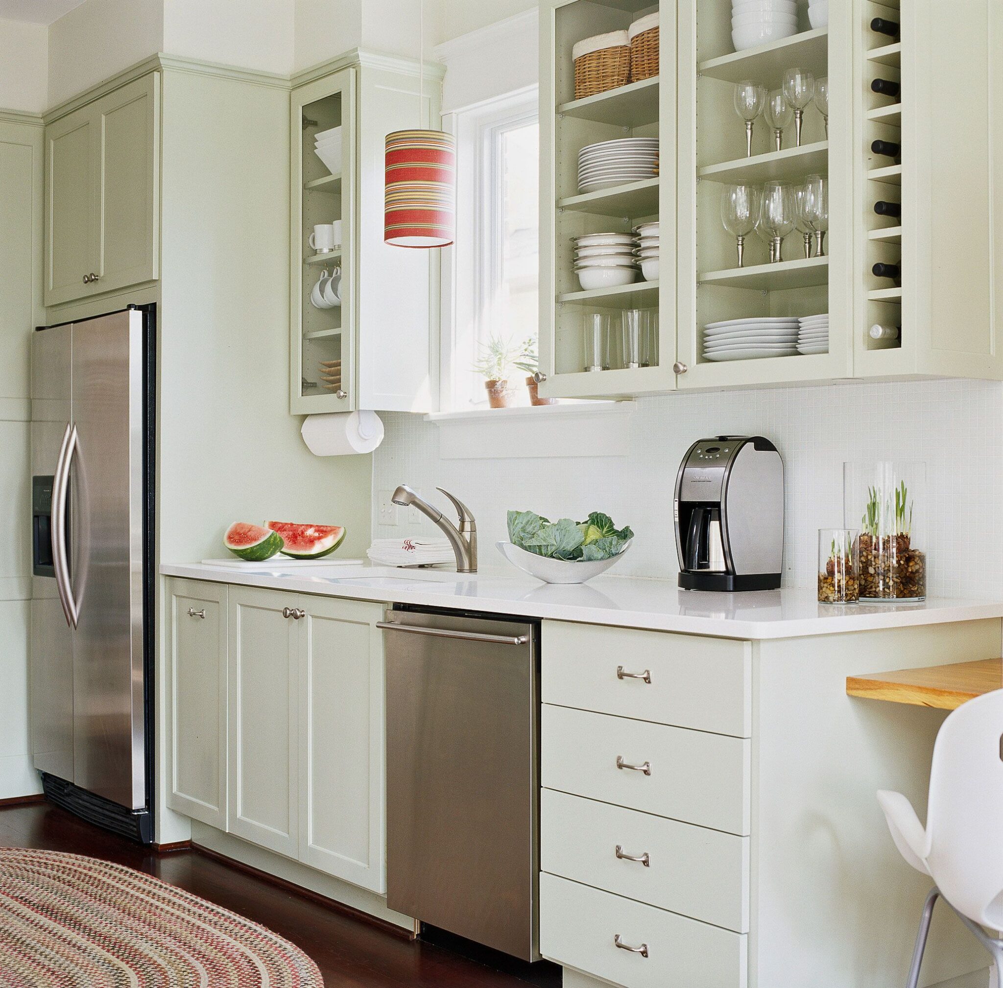 Illuminate Your Kitchen with Stylish Corner Glass Kitchen Cabinets ...