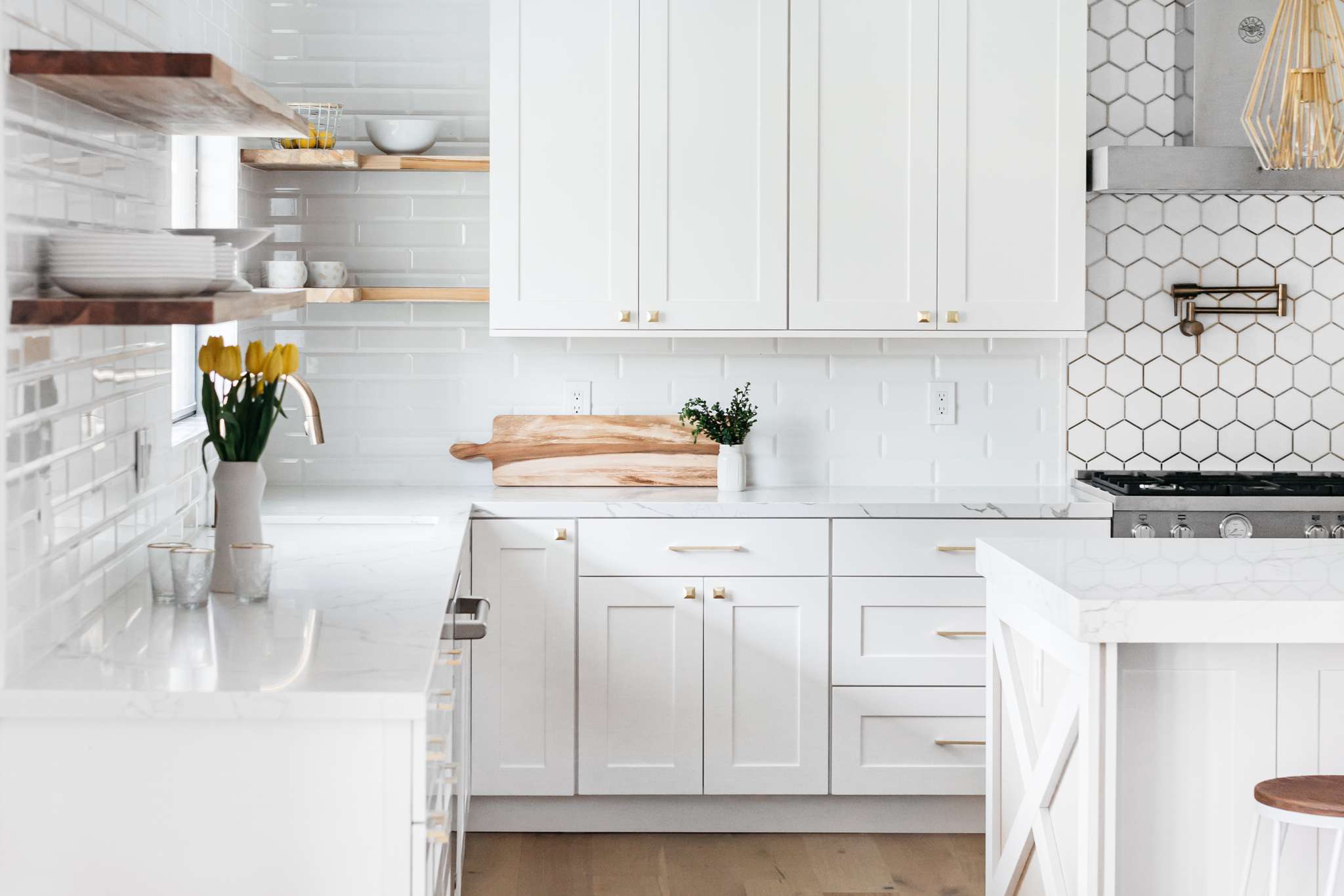 Illuminate Your Kitchen with Stylish Corner Glass Kitchen Cabinets ...